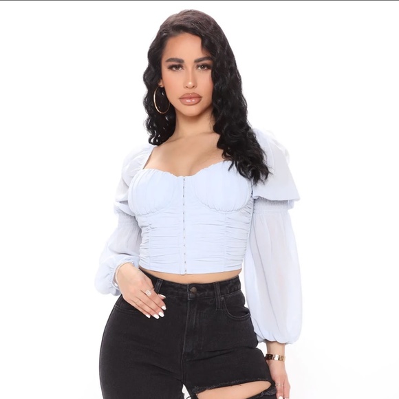 Fashion Nova | Tops | Blue Corset Top | Poshmark